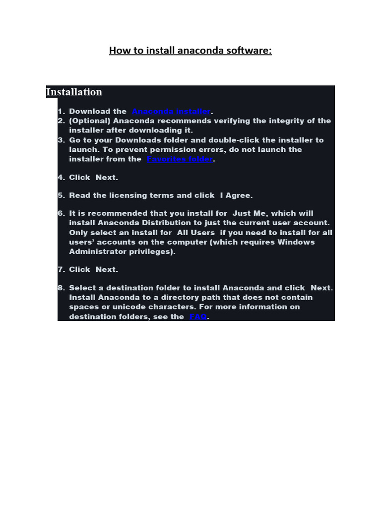 How To Install Anaconda Software | PDF