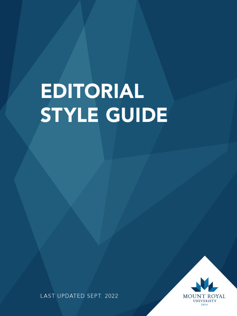 Editorial Style Guide | Download Free PDF | Academic Degree | Bachelor ...