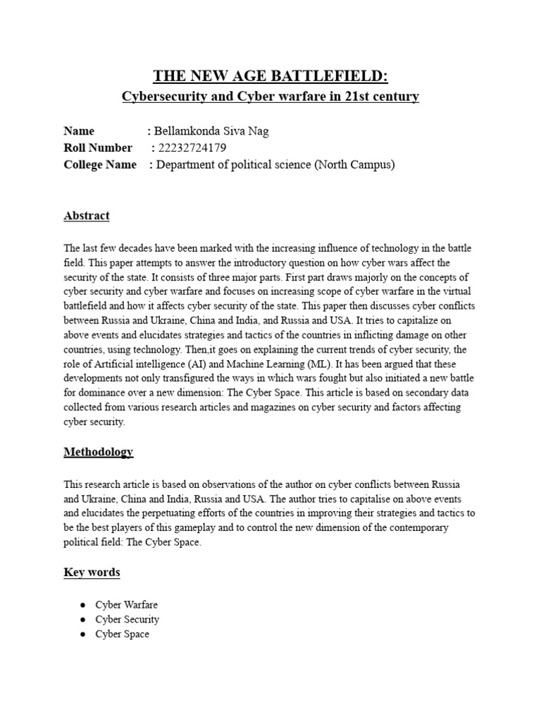 Cyber warfare | PDF | Cyberwarfare | Security