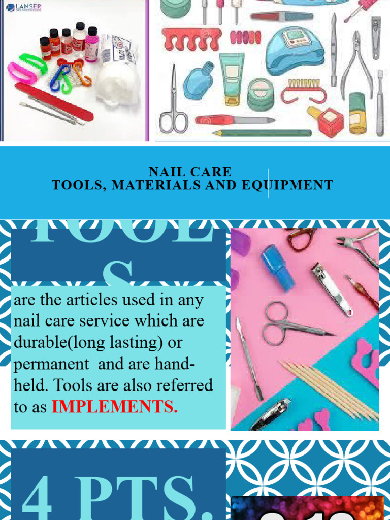 Nail Care Tools Materials and Equipment | PDF | Nail (Anatomy) | Wax