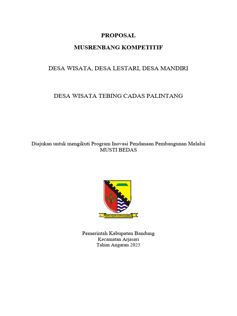 Proposal Musrenbang Kompetitif Kecamatan Arjasari Desa Wargaluyu TH ...