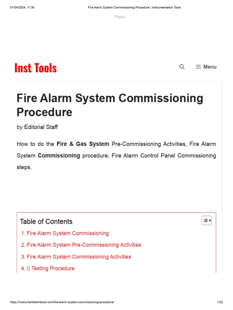 Fire Alarm System Commissioning Guide | PDF | Equipment | Manufactured ...