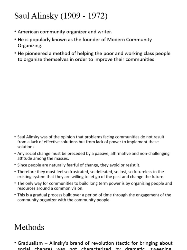 Saul Alinsky | PDF | Community Organizing | Community