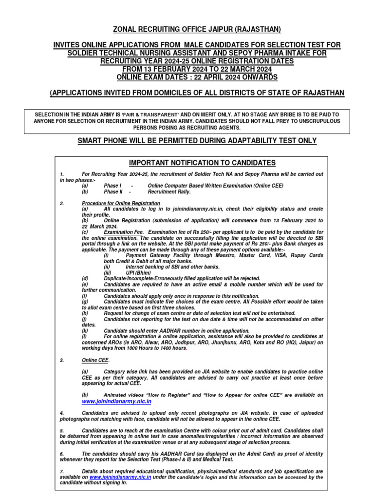 Army Rect Rally Sol Tech Nursing Assistant Sepoy Pharma For The RTG ...