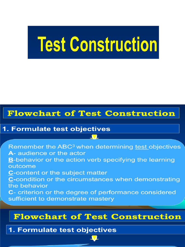 04 Test Construction Analysis TOS 1 | PDF
