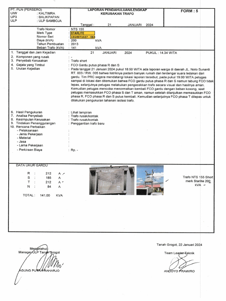 Ba Kerusakan Trafo NTS 155 | PDF