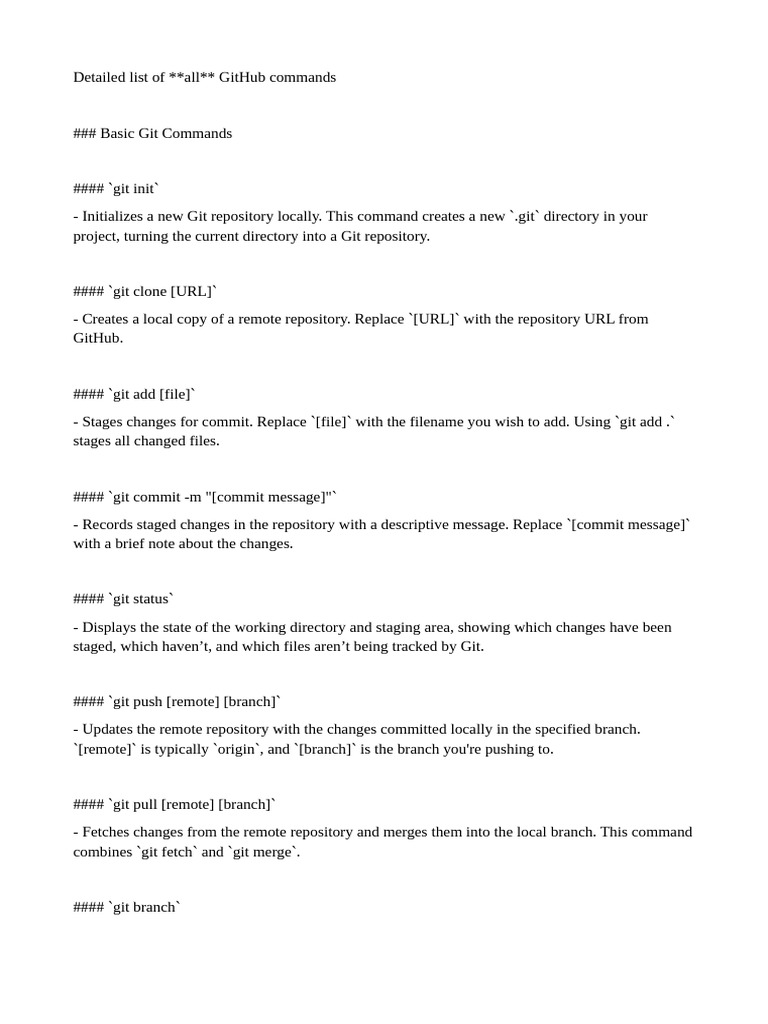 Git Commands | PDF | Command Line Interface | Operating System Technology Git Commands | PDF | Command Line Interface | Operating System Technology