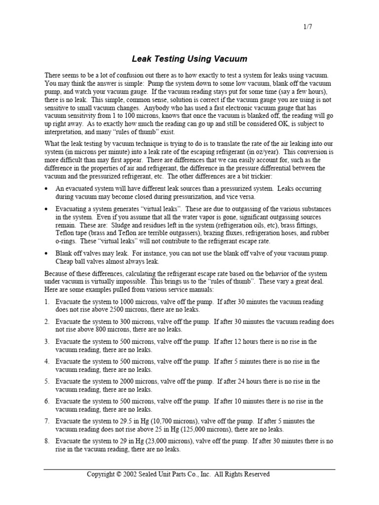 ACMV-Leak Test Using Vacuum | PDF | Vacuum | Leak