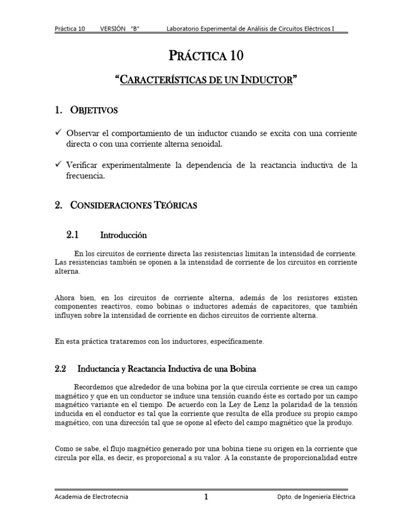 Características de un Inductor | PDF | Inductor | Impedancia eléctrica