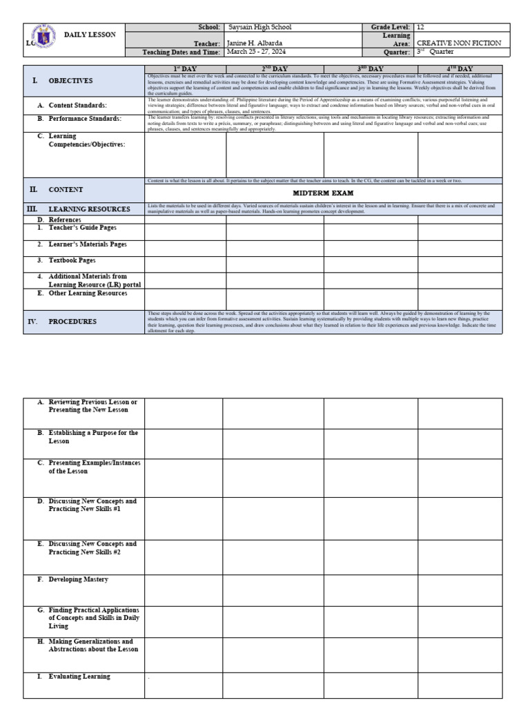 Blank DLL | PDF | Learning | Teaching
