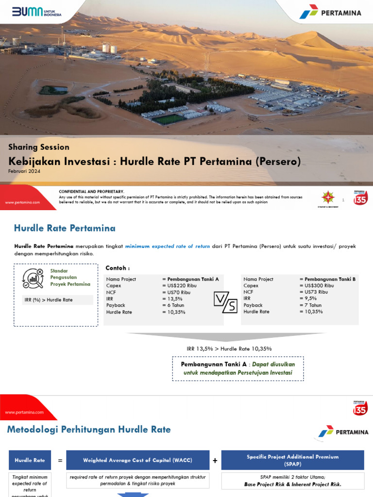 Hurdle Rate Pertamina_FinalSent | PDF