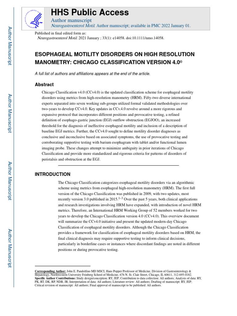 Clasificación de Chicago v4 | PDF | Medicine | Gastroenterology