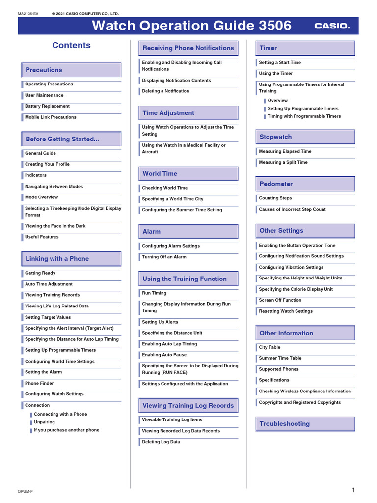 Casio 3506 en | PDF | Timer | Watch