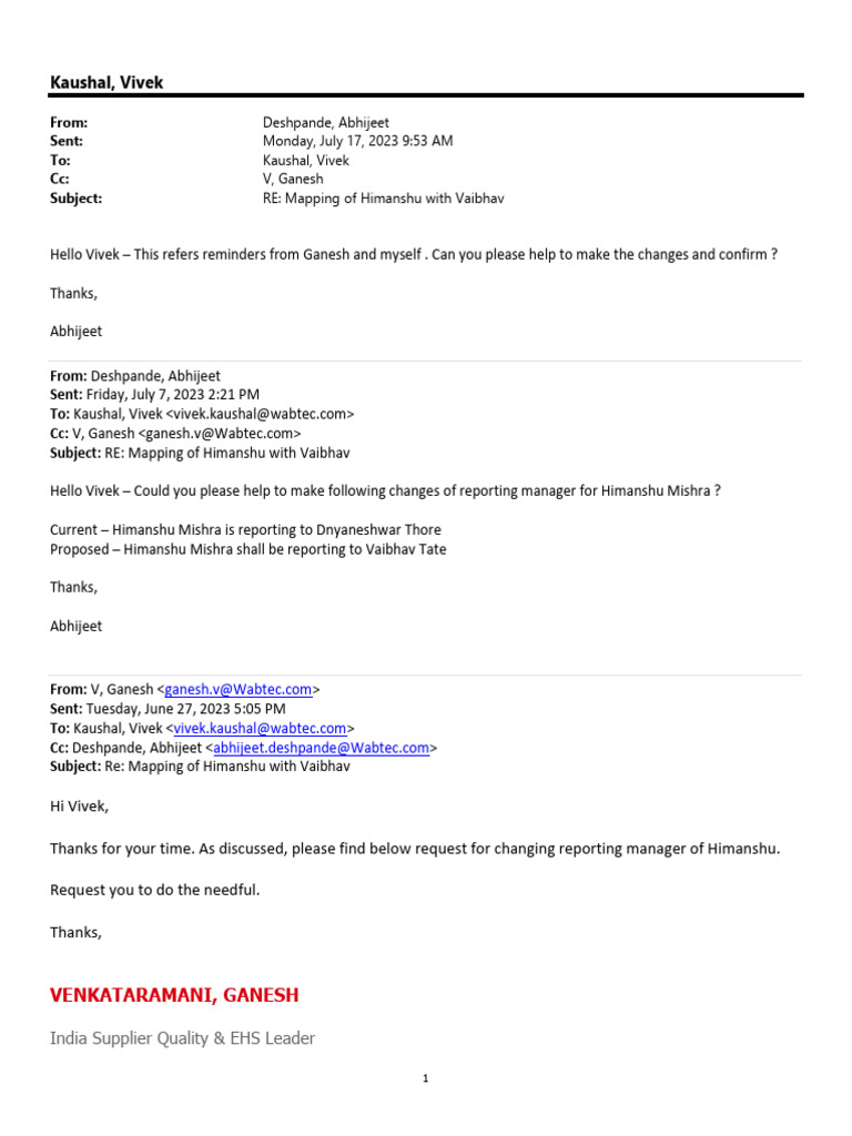 Alignment of Himanshu With Vaibhav | PDF