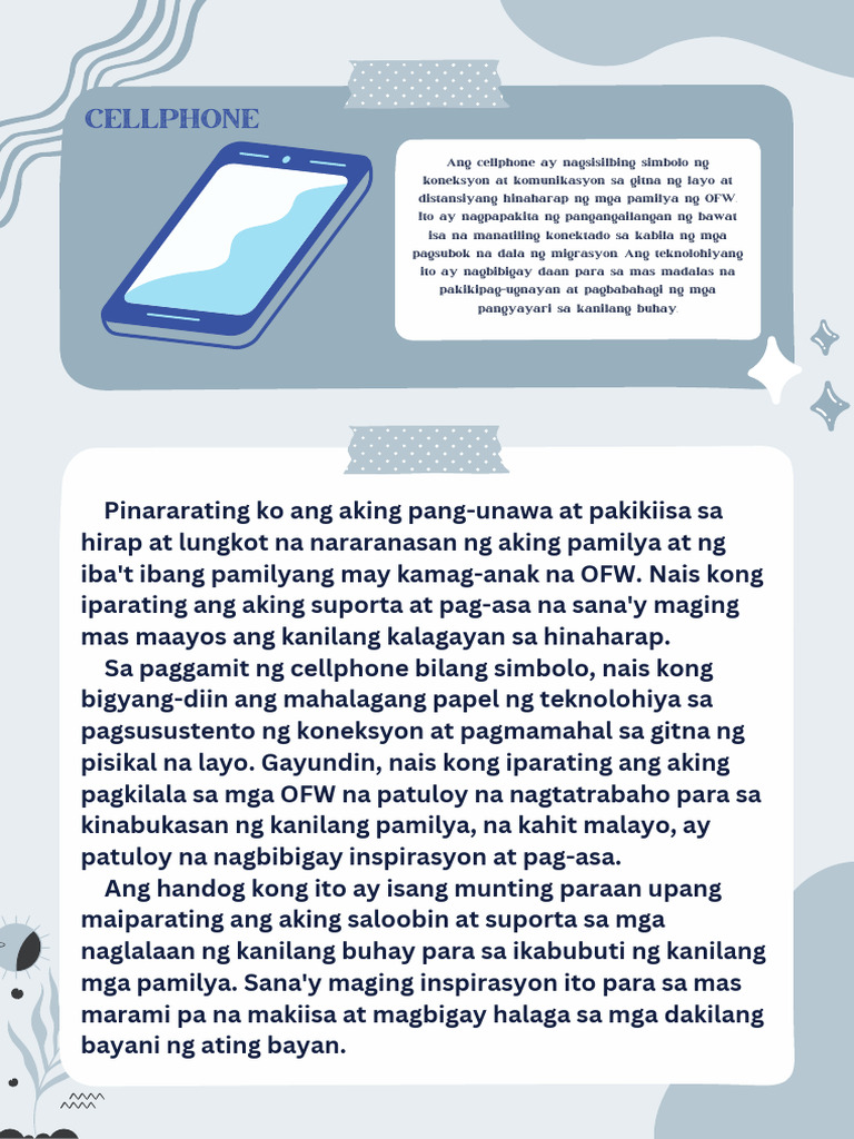Cellphone: Sa Paggamit NG Cellphone Bilang Simbolo, Nais Kong | PDF