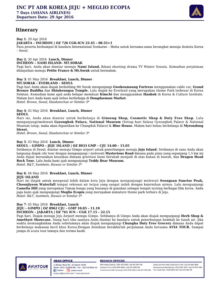 Inc PT Adr Korea Jeju + Meglio e | PDF