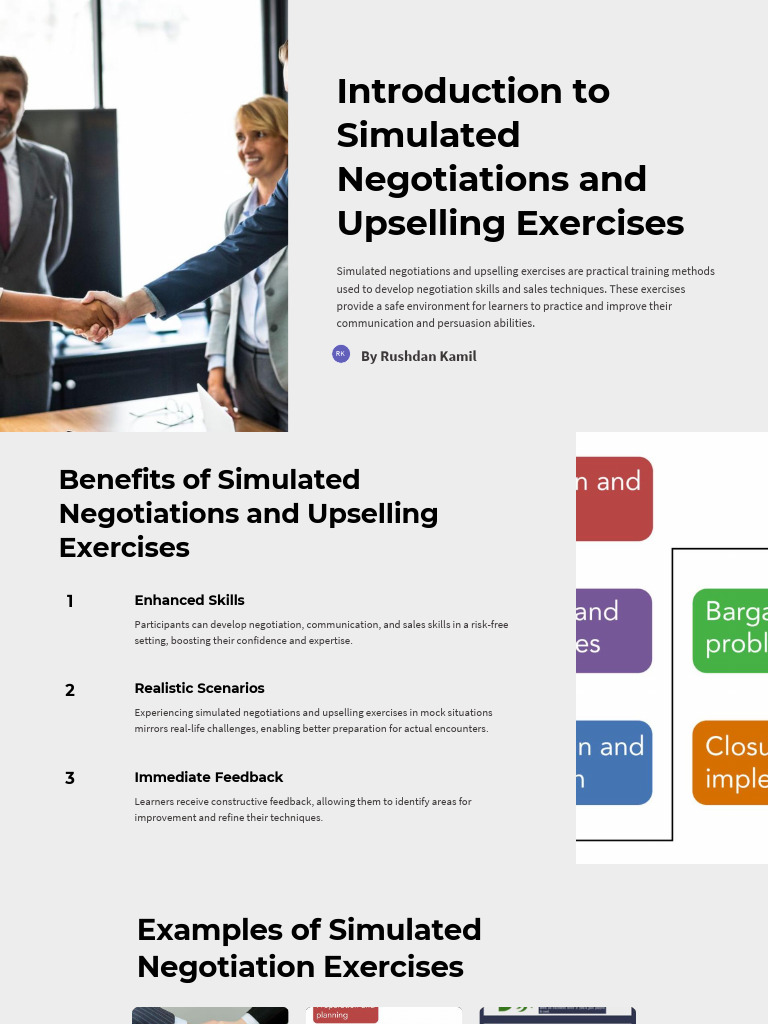 Introduction To Simulated Negotiations and Upselling Exercises | PDF ...