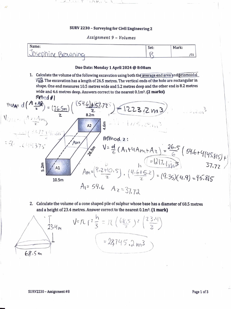 SURV Volume 3 Assignment Completed | PDF