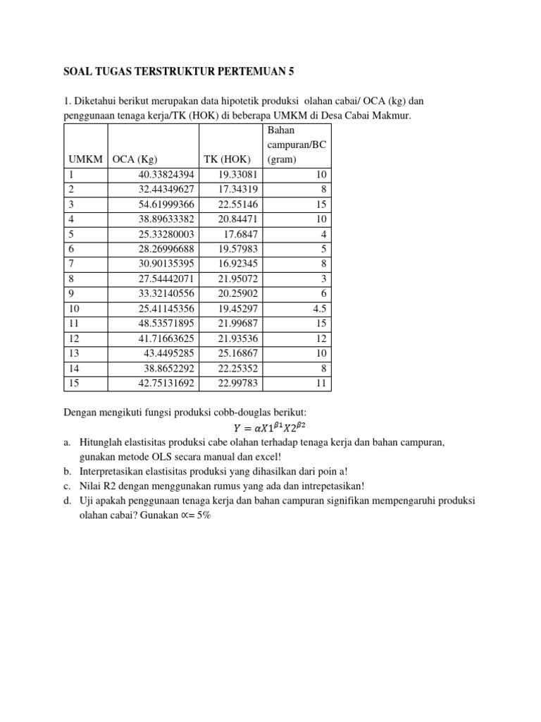 Soal Tugas Terstruktur Pertemuan 5 | PDF