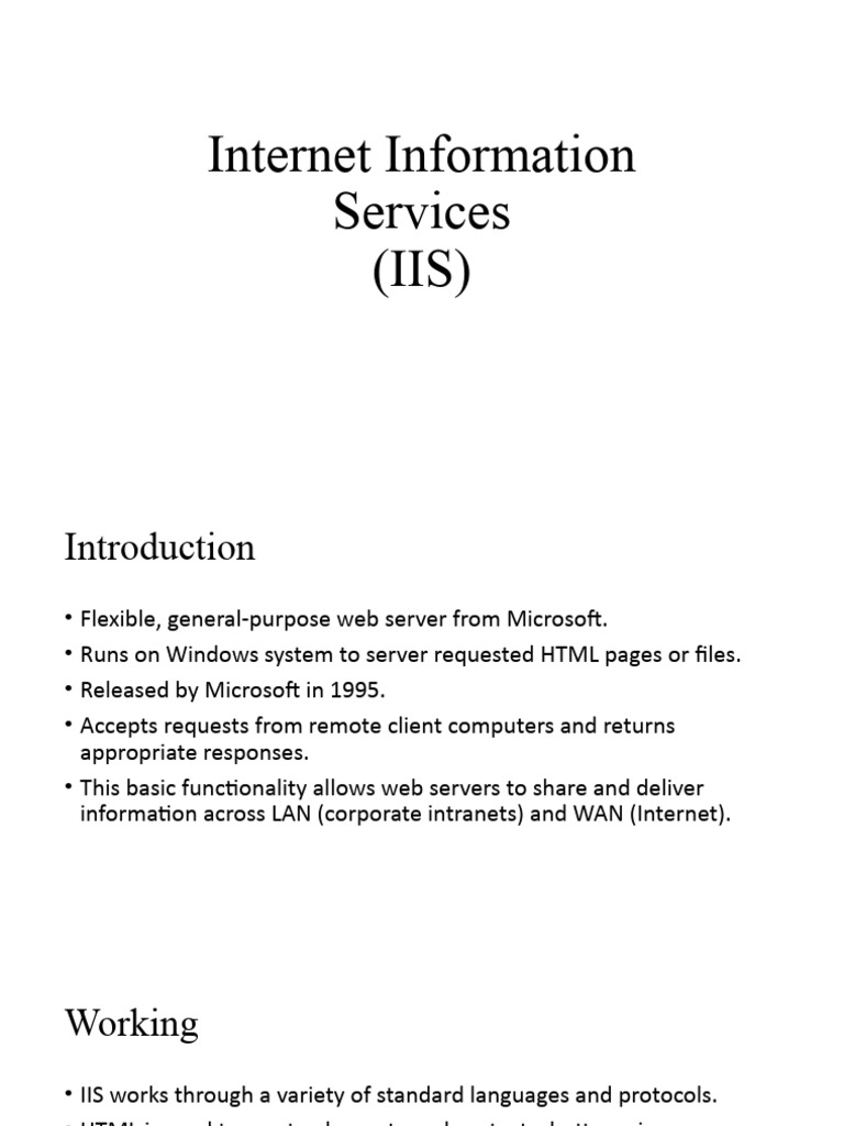 Microsoft IIS Server | PDF | Internet Information Services | World Wide Web