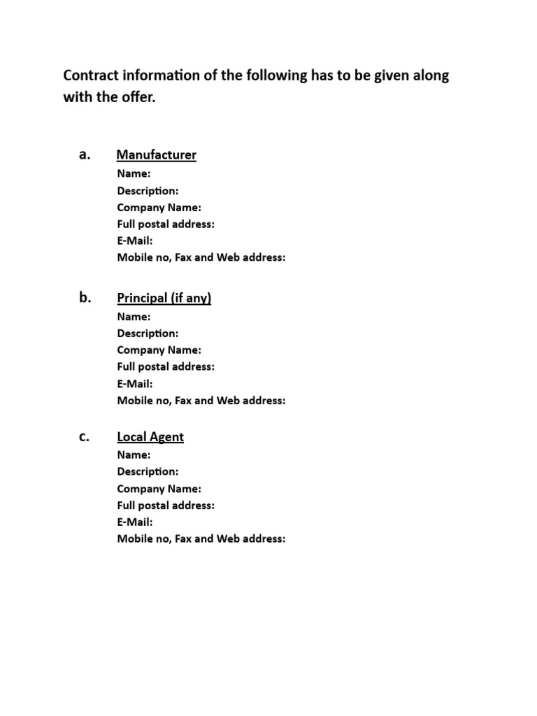 Essential Contract Information Checklist | PDF