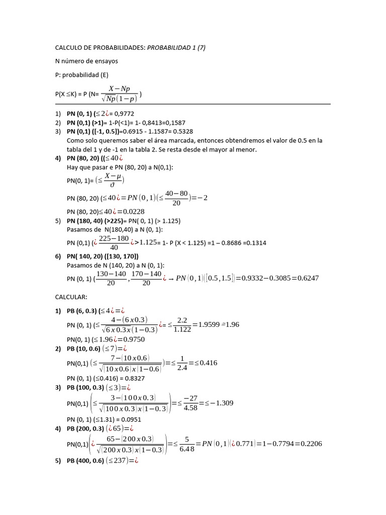 Ejercicios Probabilidades 1 | Descargar gratis PDF | Teoría de probabilidad