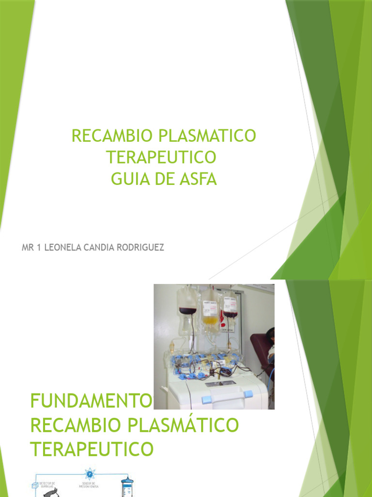 RECAMBIO PLASMATICO TERAPEUTICO | PDF | Sangre | Solución tampón