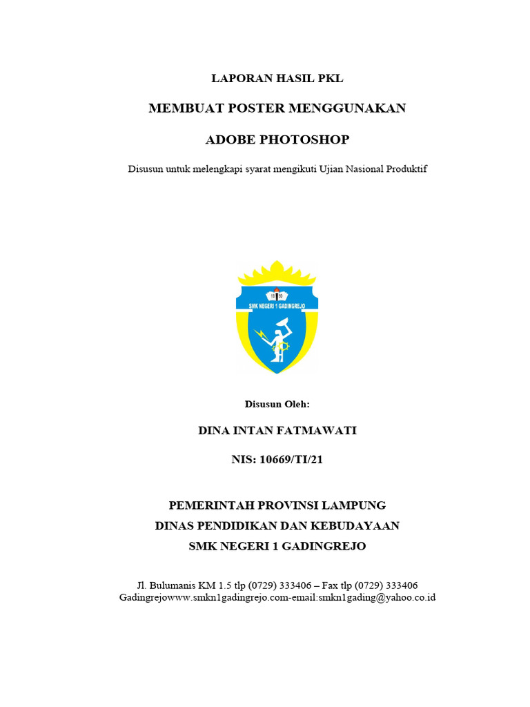 COVER LAPORAN PEMBUATAN FILM ANIMASI di STARCOM PRINGSEWU | PDF