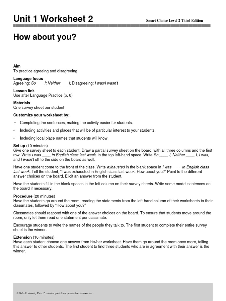 SC3e Level 2 Unit 01 Worksheet2 | PDF | Human Communication