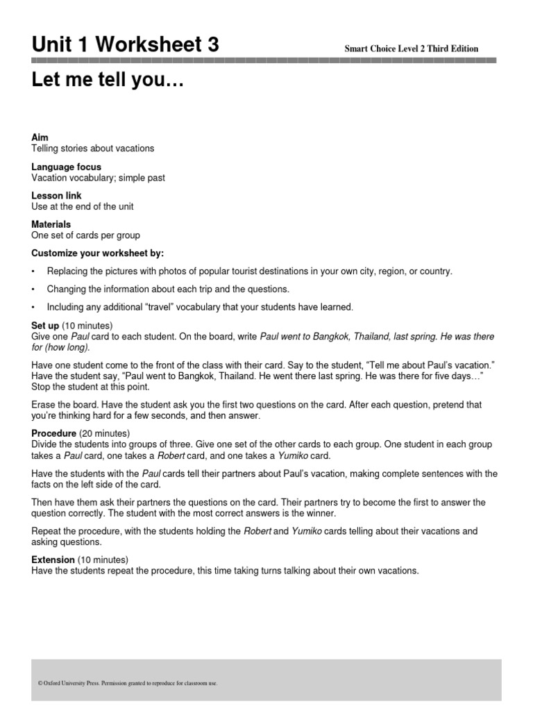 SC3e Level 2 Unit 01 Worksheet3 | PDF