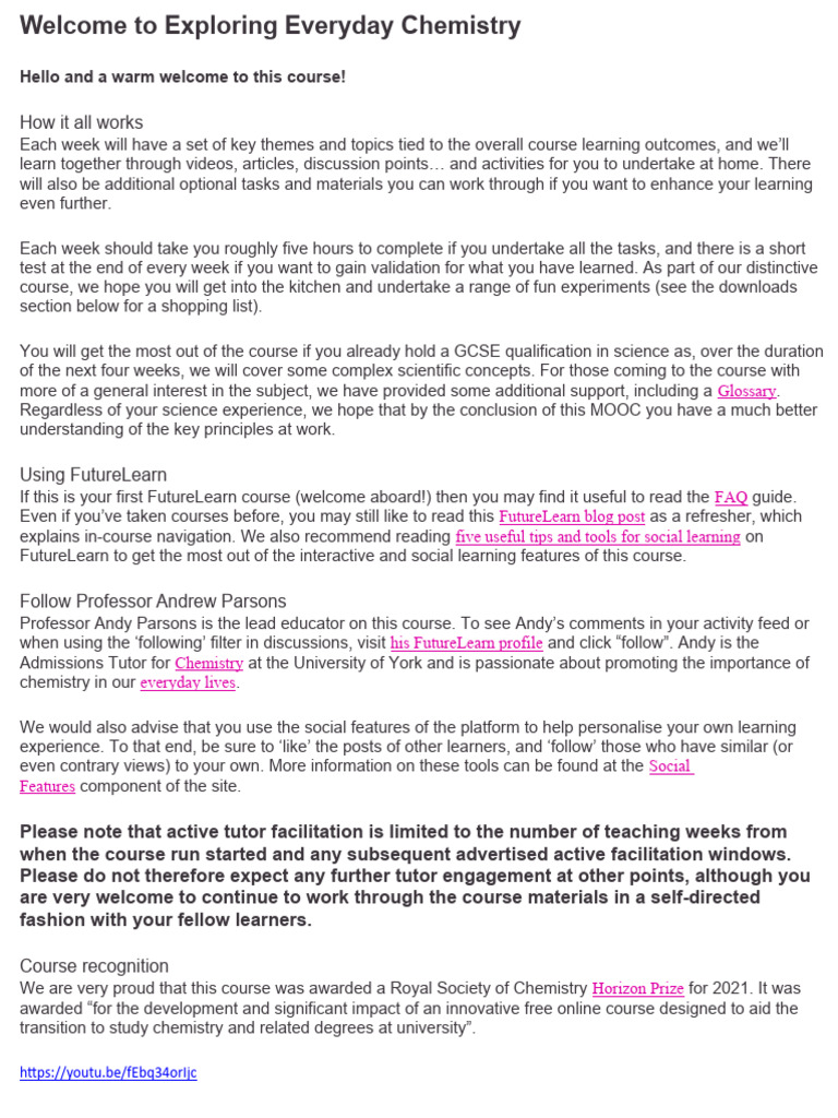 Exploring everyday chemistry (week 1) | PDF | Formaldehyde | Perfume