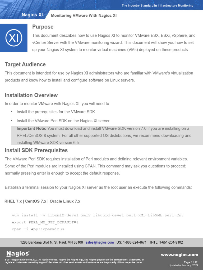 Monitoring Vmware With Nagios Xi Pdf Virtual Machine Computing