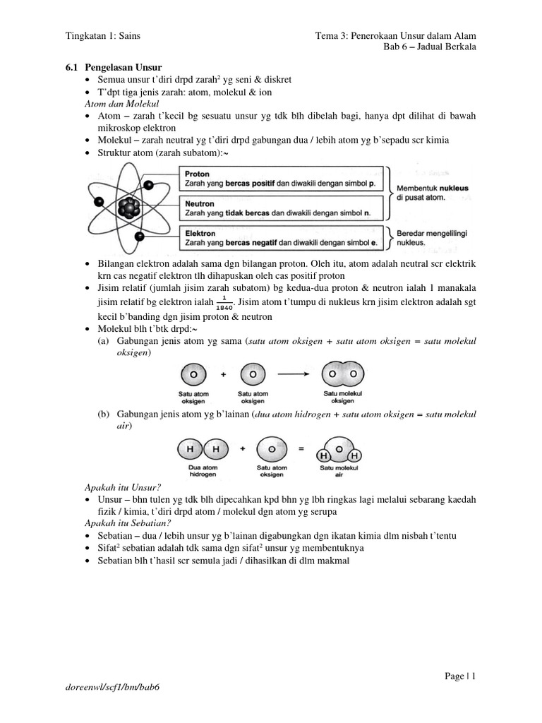 Form 1 Sains Bab 6 | PDF