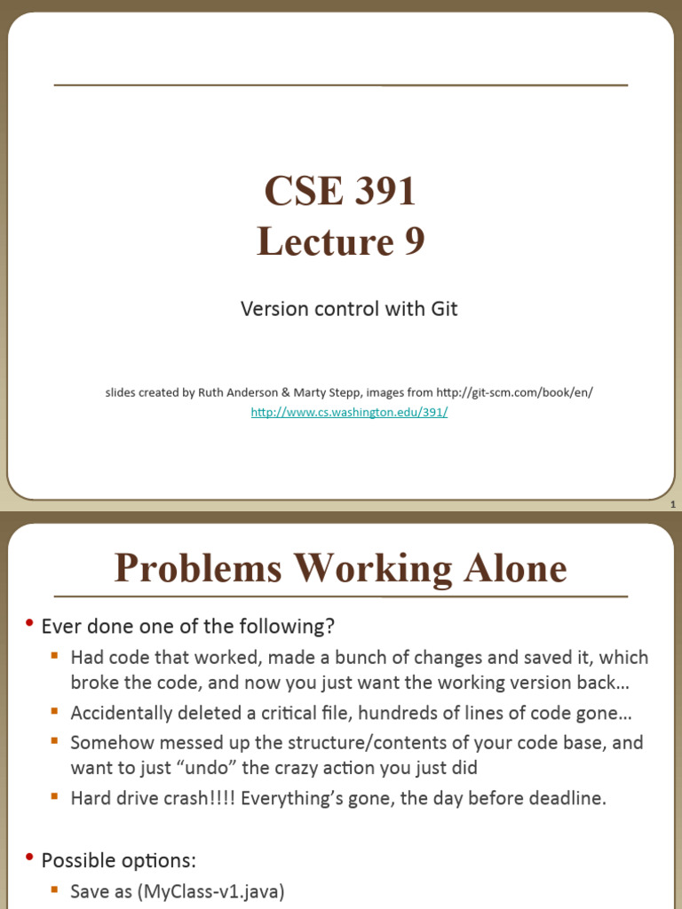 391lecture09 Git 16au | Download Free PDF | Version Control | Computer File