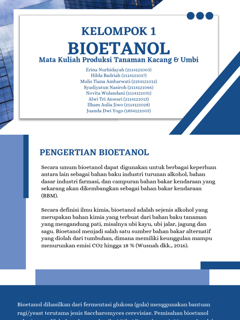 Kelompok 1 - Bioetanol | PDF