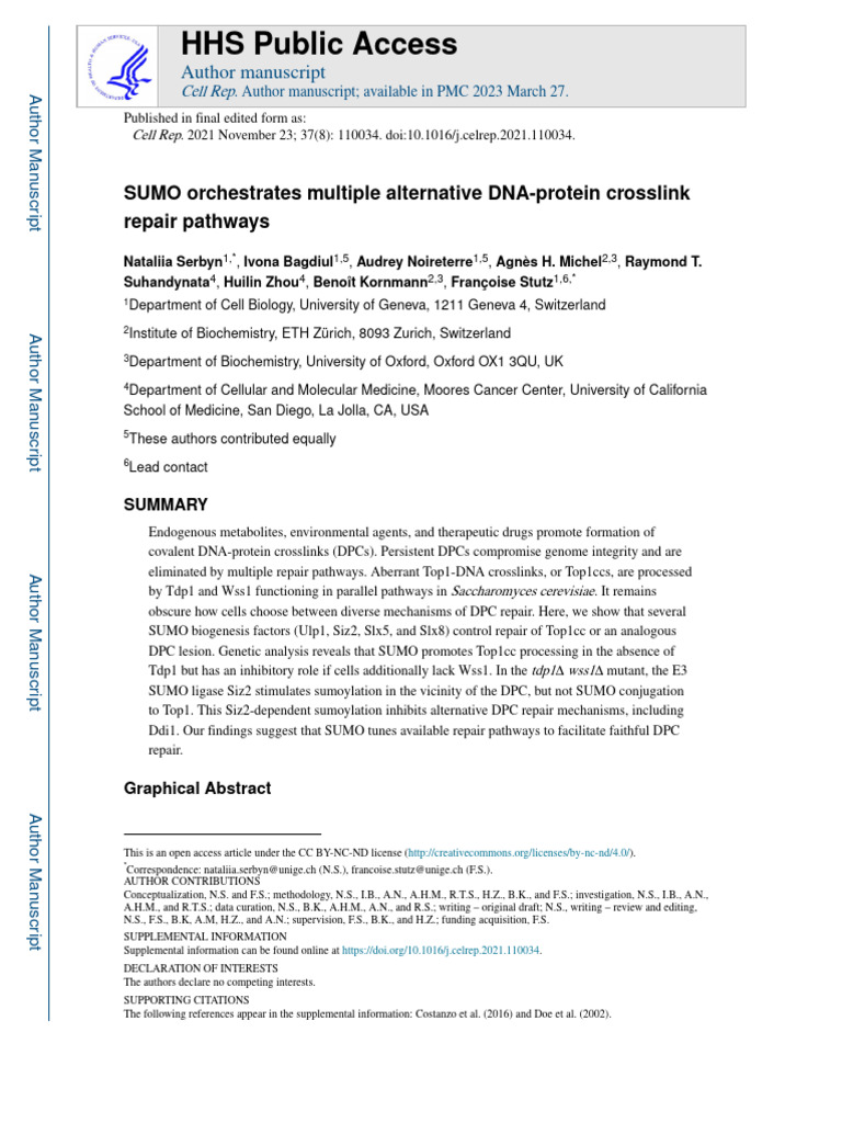 Nihms 1874250 | PDF | Dna Repair | Mutation