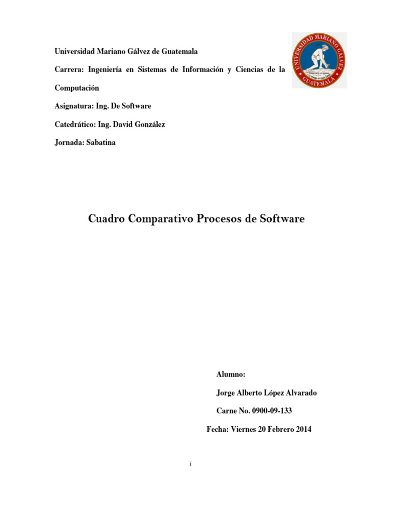 Cuadro Comparativo Procesos de Software | PDF | Software | Ingeniería ...