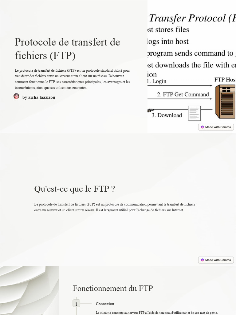 Protocole de Transfert de Fichiers FTP | PDF | Protocole de transfer de fichier | Serveur ...