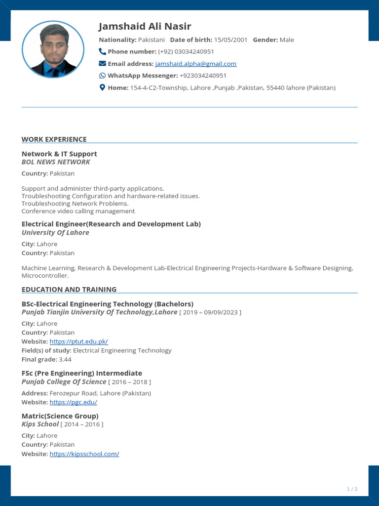 New CV | PDF | Pakistan | Computing