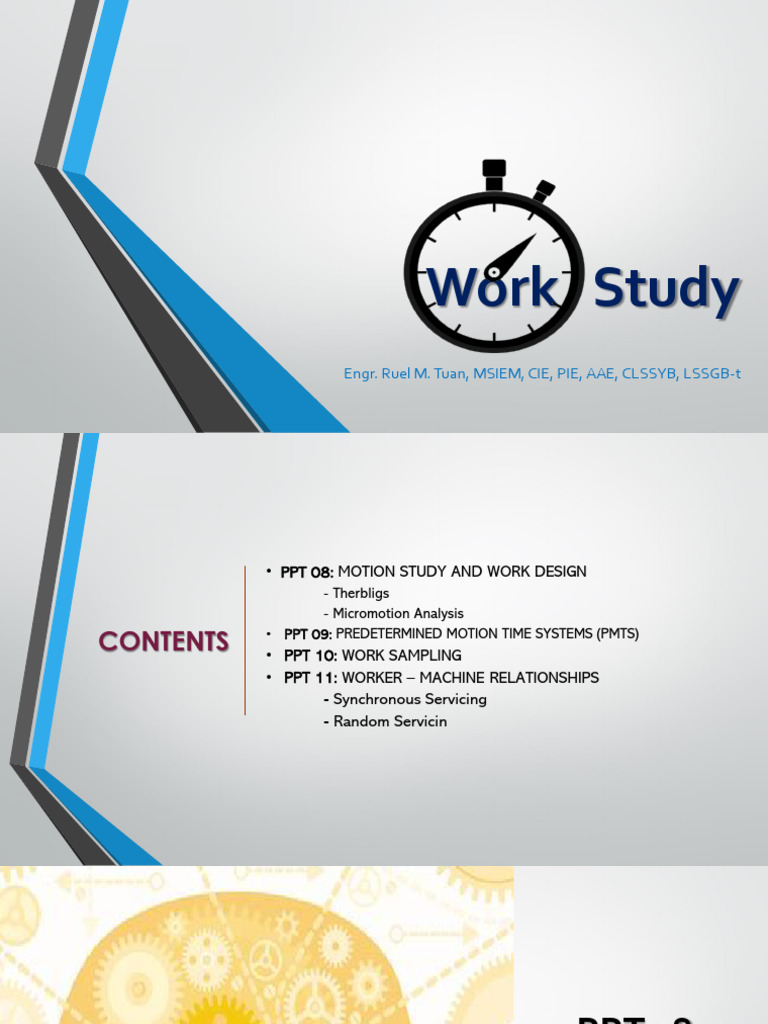 PPT8 - 11 - Work Design - PMTS - Work Sampling - Worker-Machine Relationship | PDF | Sampling ...