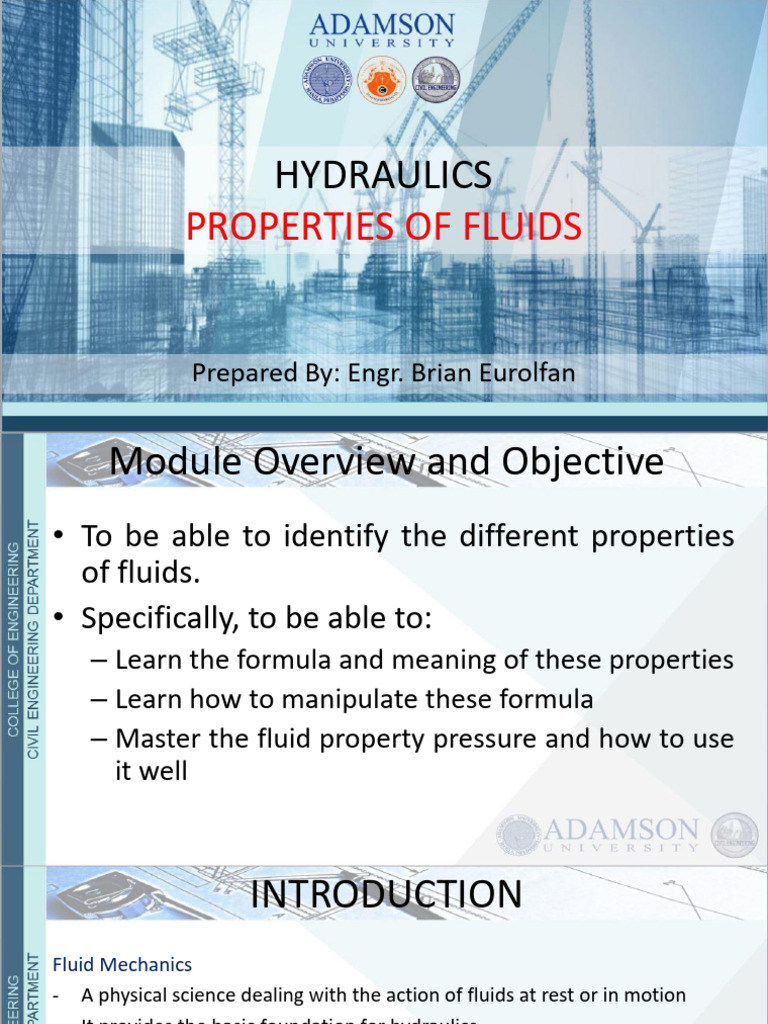 Understanding Fluid Properties and Pressure | PDF | Pressure | Pressure ...