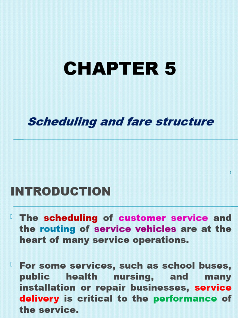 CH 5 Scheduling and Fare Structure | PDF | Routing | Fare