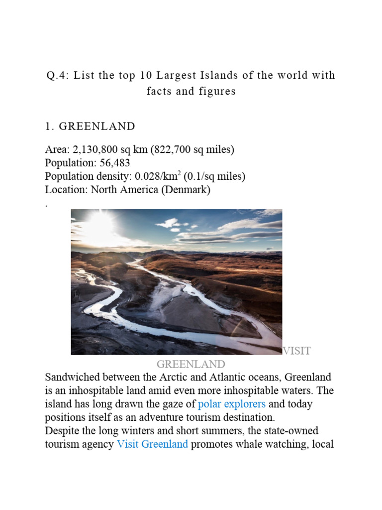 Q.4 List The Top 10 Largest Islands of The World | Download Free PDF | Island | Indonesia