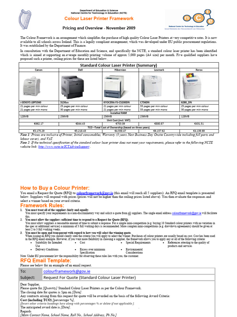 School Colour Framework Nov09 | PDF | Printer (Computing) | Office Equipment