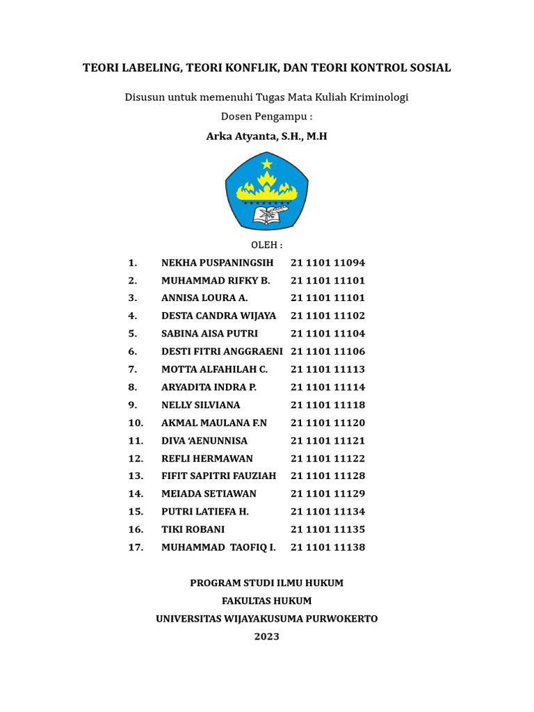 Teori Labeling dalam Kriminologi | PDF