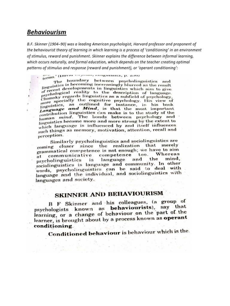 Skinner's Operant Conditioning Theory | PDF