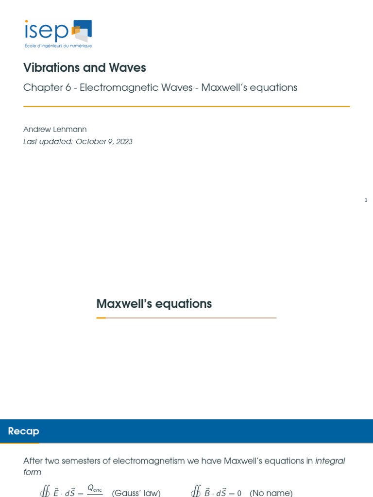 Waves23 06 Electromagnetic Waves1 Maxwell | PDF