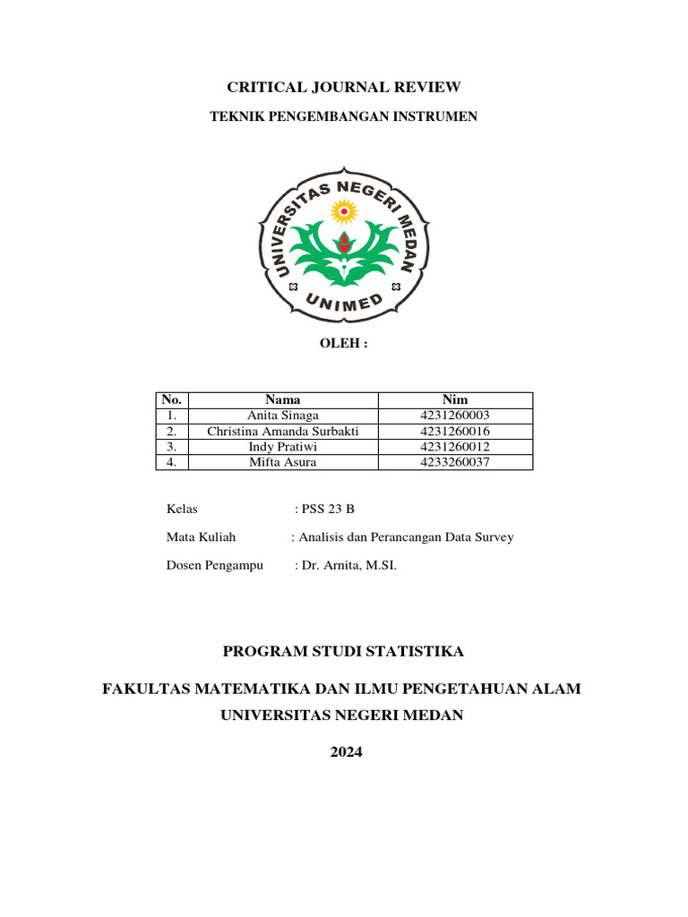 CJR KELOMPOK 5 Unimed Statistika Analisis Data | PDF