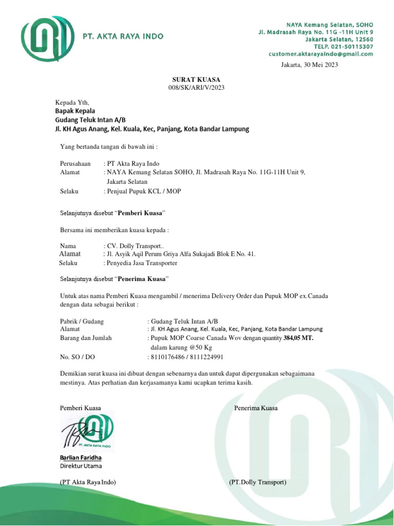 Contoh Surat SK | PDF