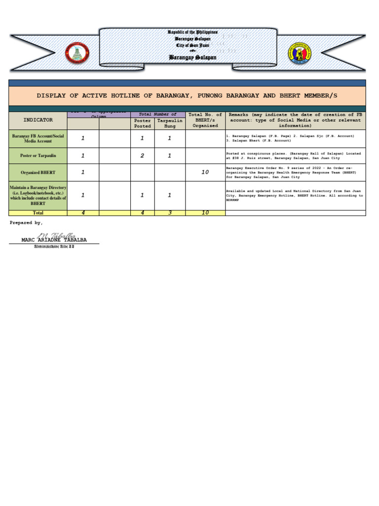 BHERT Sheet Active | PDF